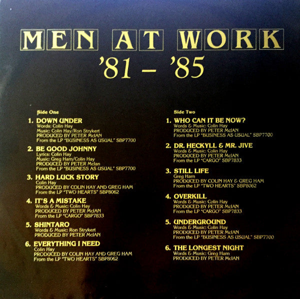 Buy Men At Work : '81 - '85 (LP, Comp + 12", Maxi, LIm) Online for a ...
