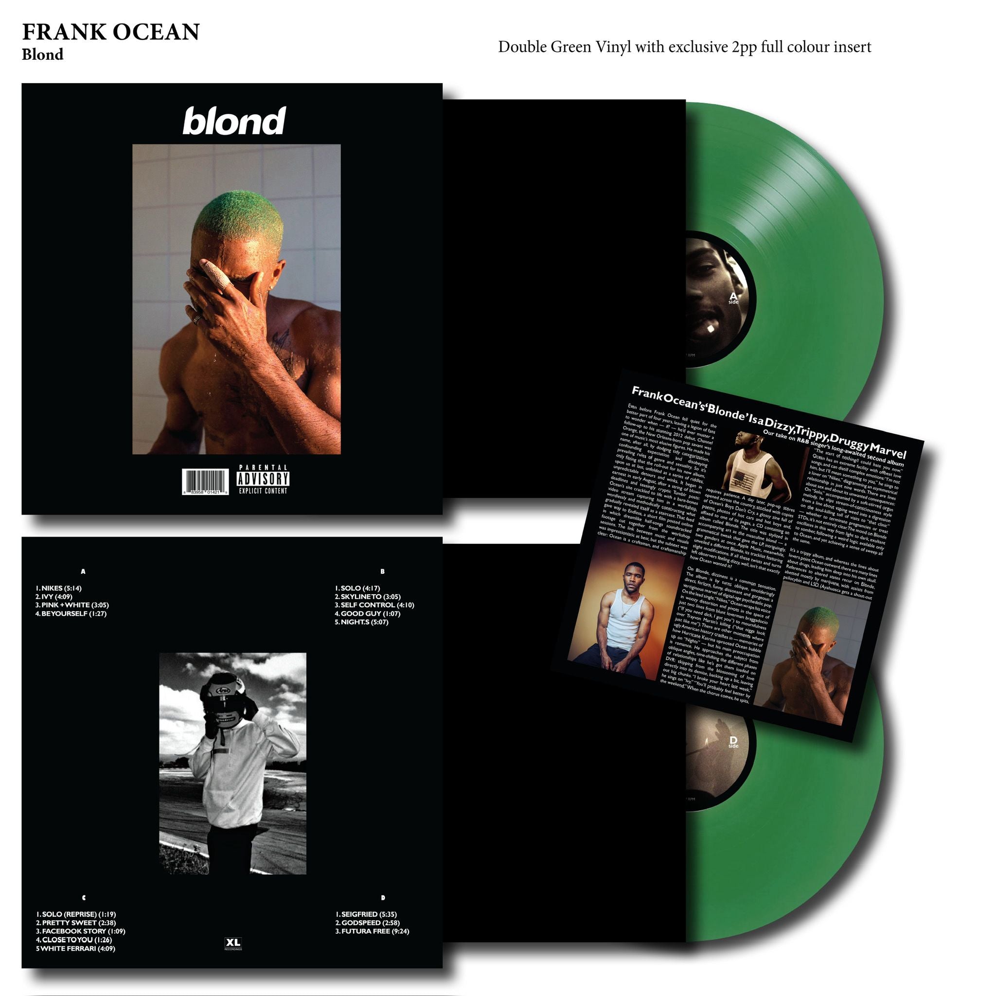 Frank Ocean - Blond Vinyl Record 2LP BLACK SLEEVE COVER ART ...